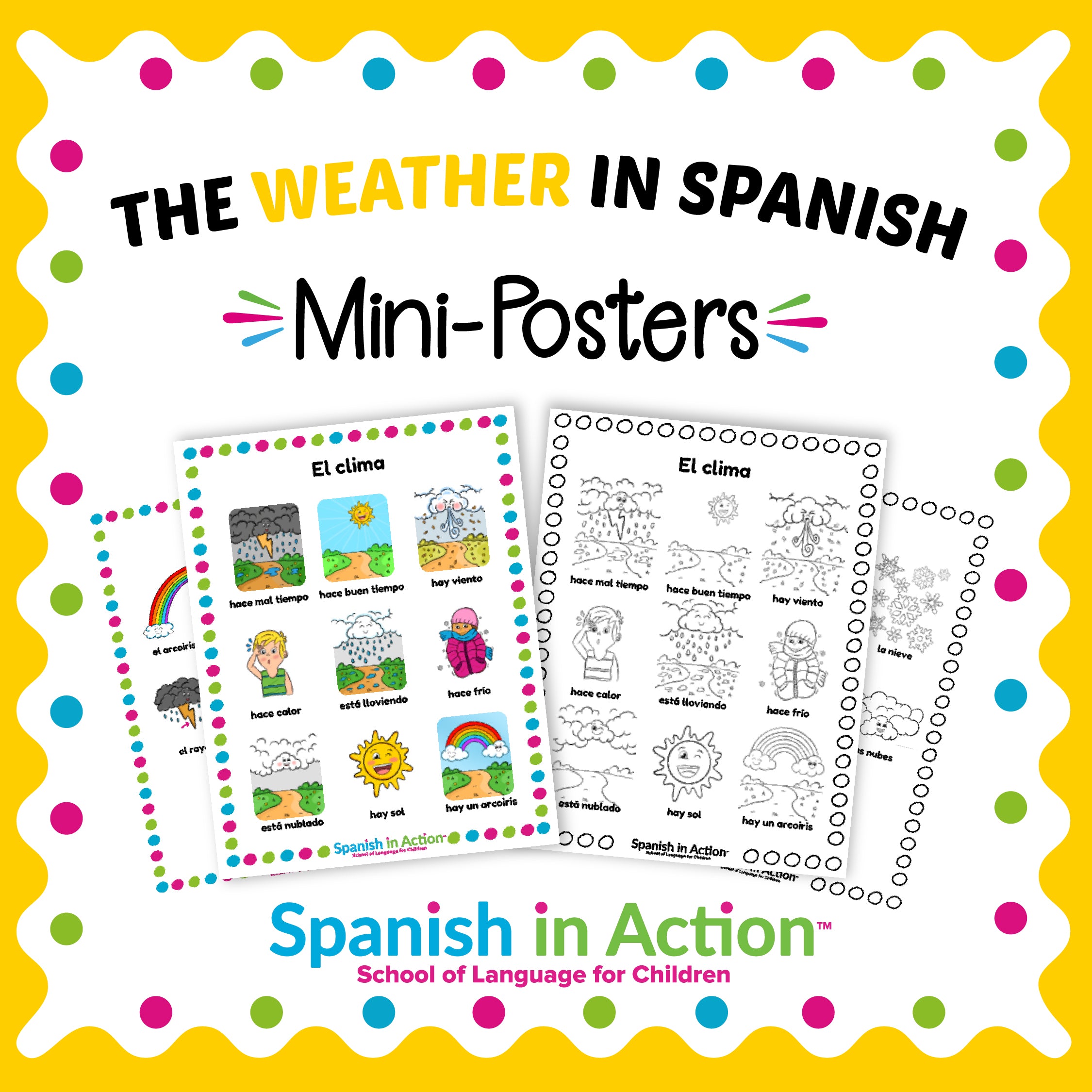 The Weather (El Clima) Mini-Poster in Spanish for Kids – Spanish In Action