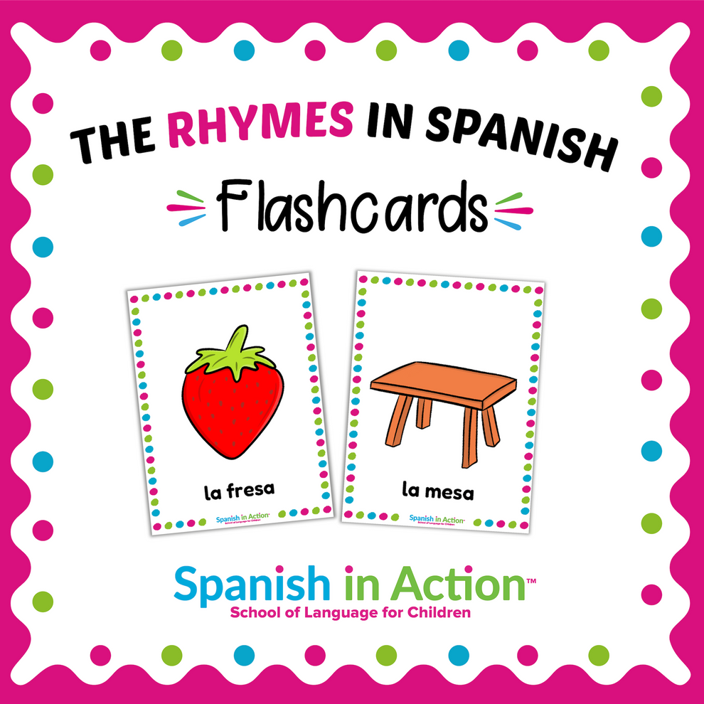 The Rhyming Words (Palabras que Riman) Flashcards in Spanish for Kids ...