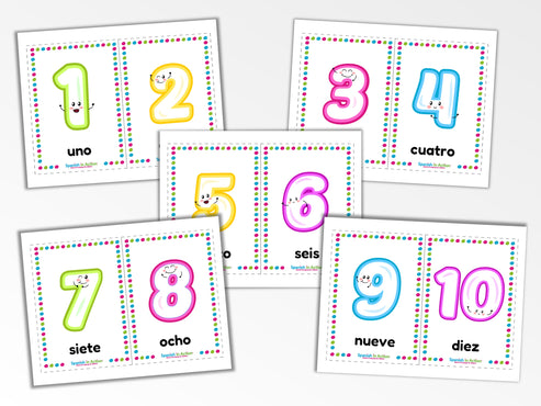 The Numbers (Los Números) Flashcards in Spanish for Kids – Spanish In ...