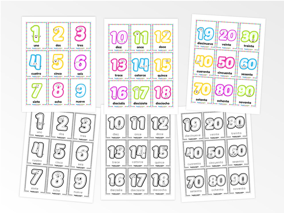 The Numbers (Los Números) Flashcards in Spanish for Kids – Spanish In ...