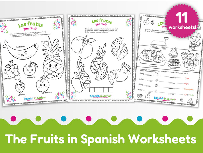 The Fruits (Las Frutas) Worksheets in Spanish for Kids – Spanish In Action
