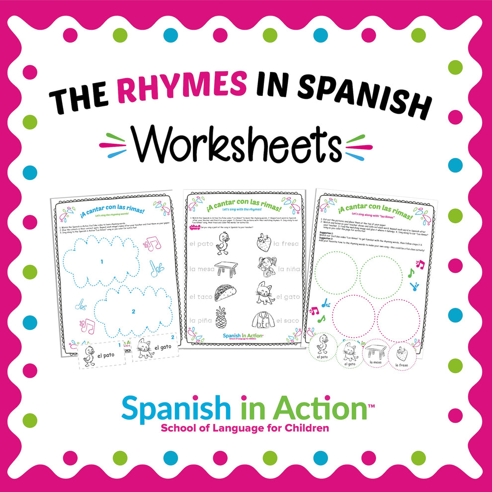 The Rhyming Words (Palabras que Riman) Worksheets in Spanish for Kids ...