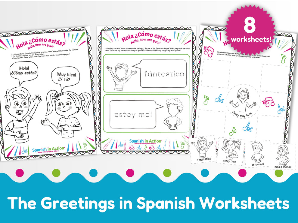 The Greetings (Los Saludos) Worksheets in Spanish for Kids – Spanish In ...